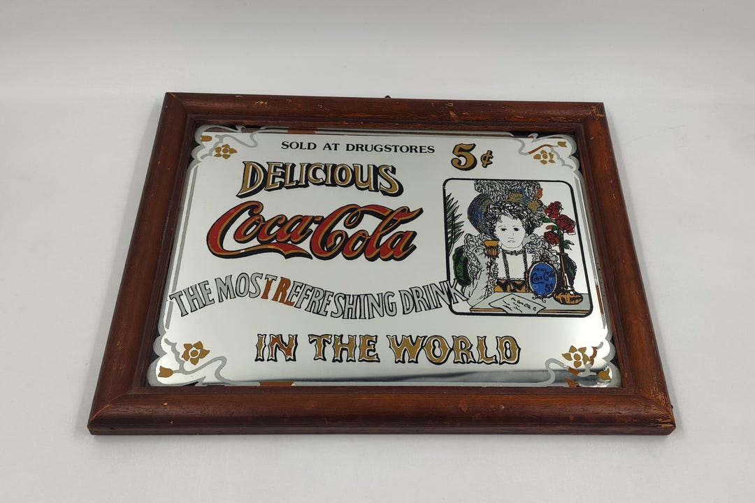 Vintage Coca Cola Mirror, Coca Cola Art Nouveau Mirror, Collectible ...