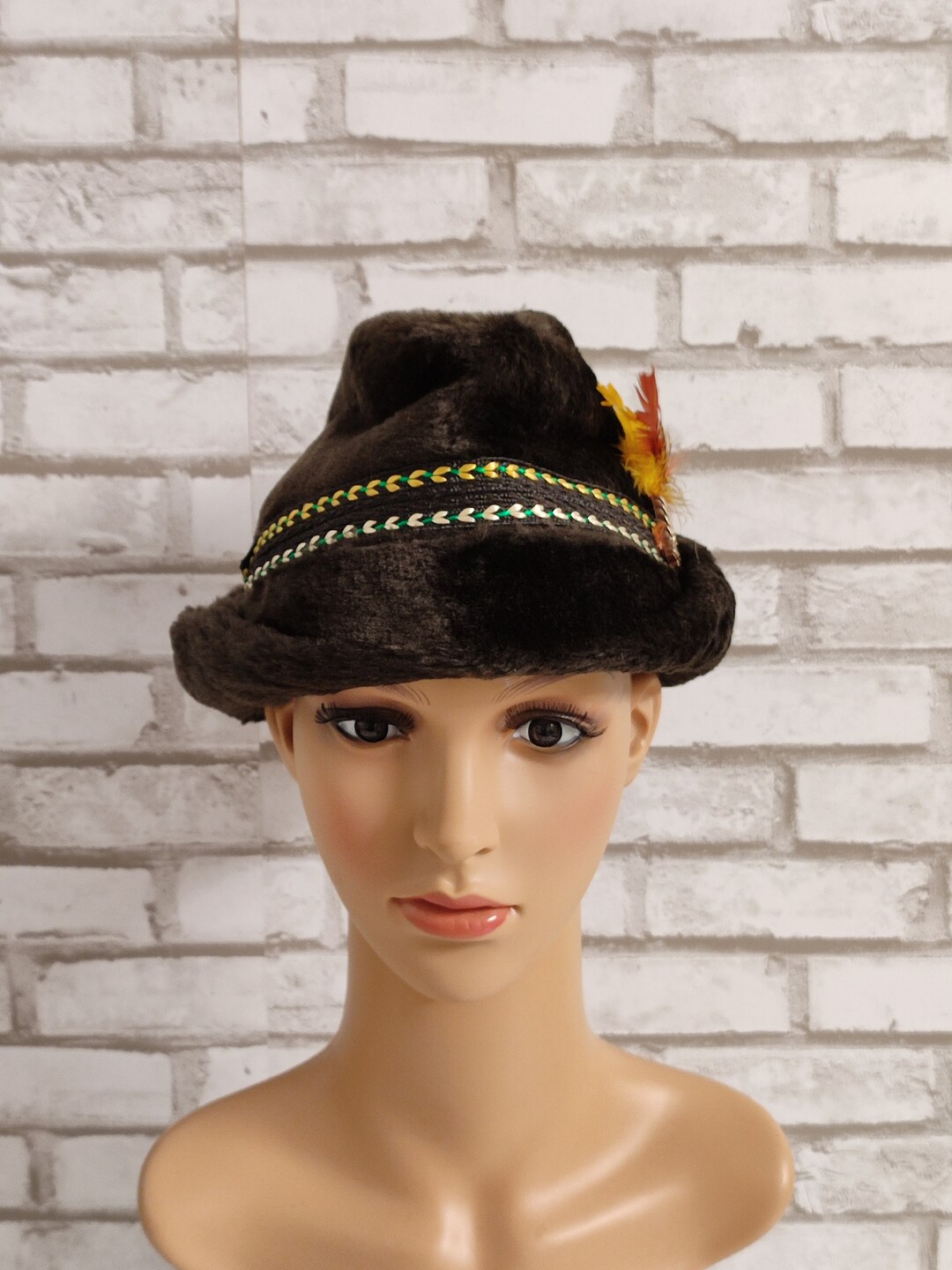 Vtg United Hatters Cap & Millinery Workers Union Brown Faux Fur Hat ...