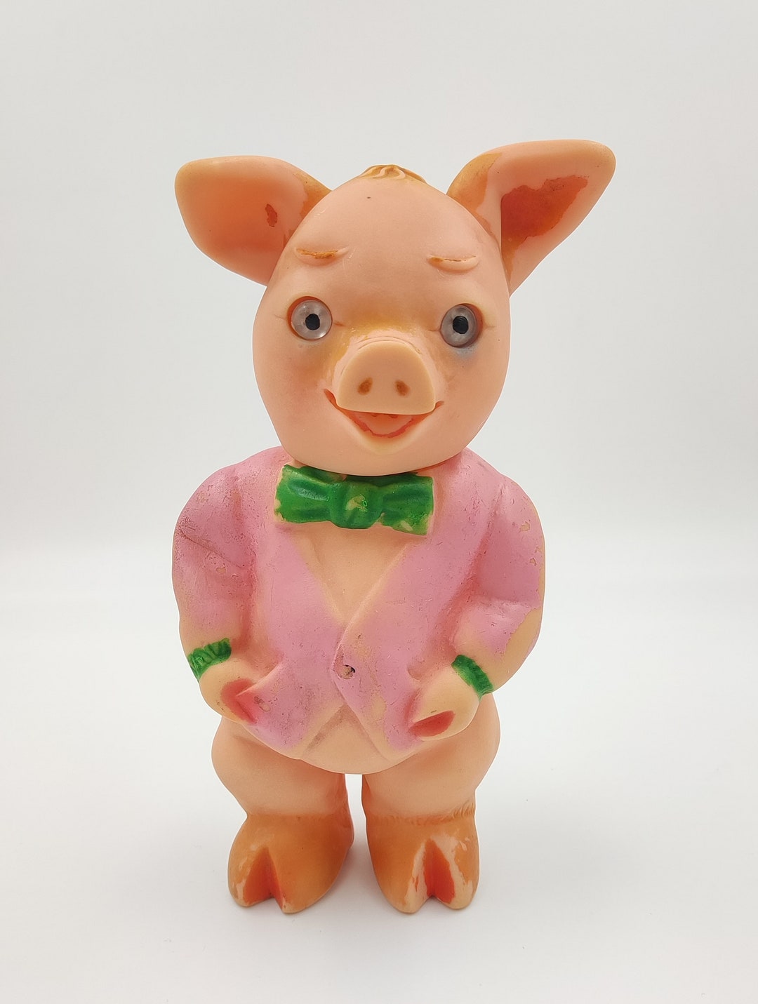 Vintage Pig Squeaky Rubber Toy, Vintage Toy, Squeaky Toy Bear, Squeeze ...