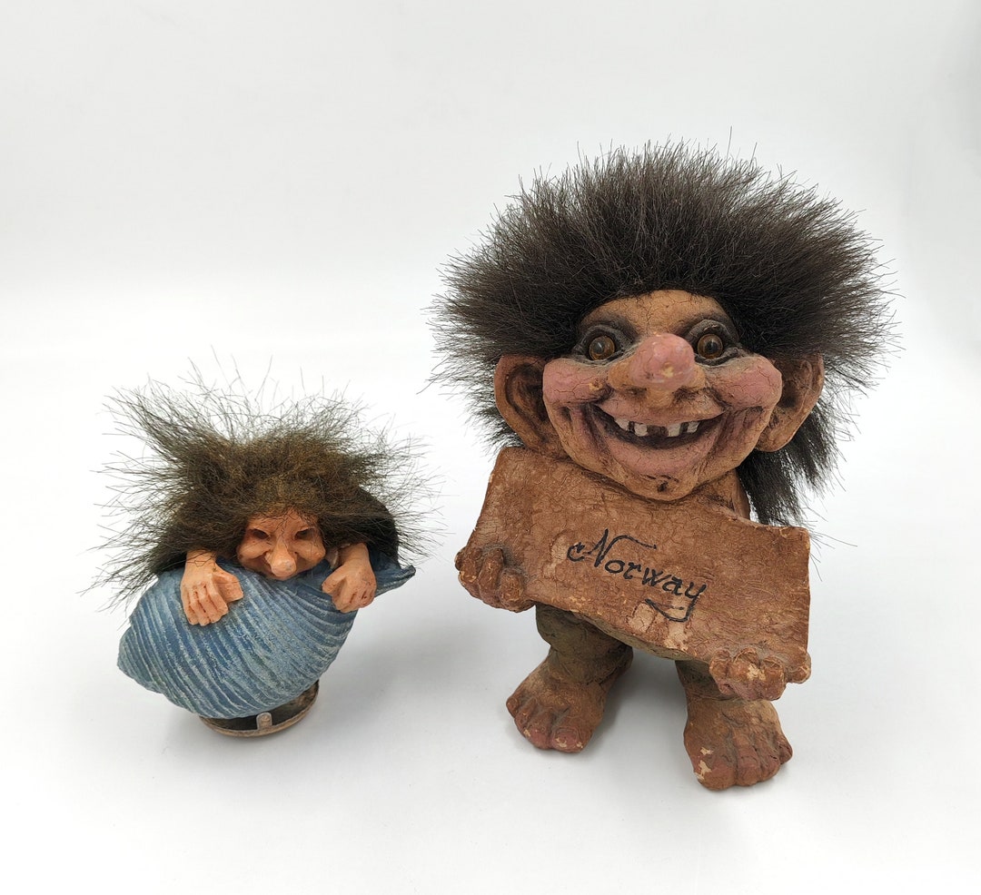 Vintage Nyform Troll Figures, Troll Collectible Figures, Handmade Hand ...