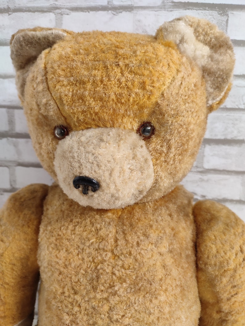 Teddy Bear Vintage Antique Teddy Bear Big Size Stuffed With Straw - Etsy