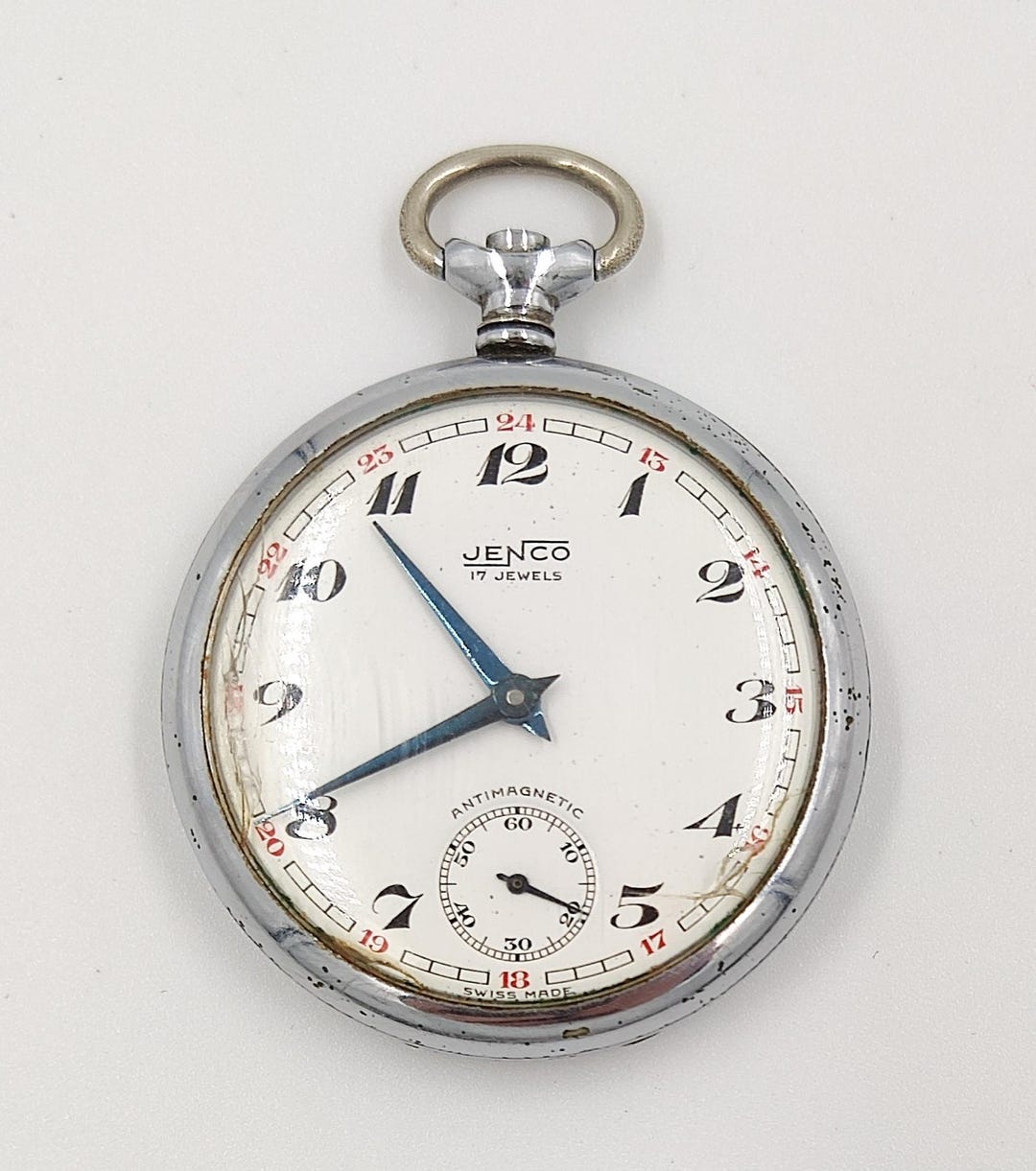 Vintage JENCO Swiss Made Pocket Watch for Parts, 17 Jewels Pocket Watch ...