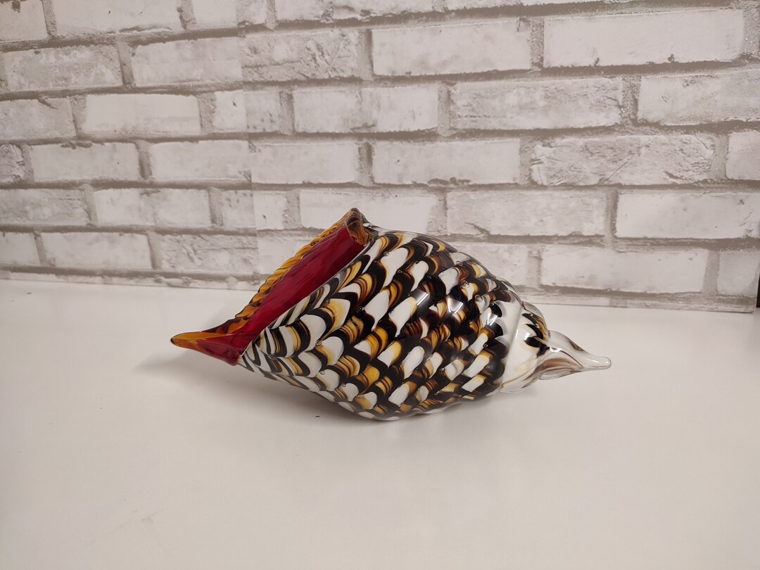 Handmade Blown Colorful Conch Shell Art Glass Sculptures Beach ...