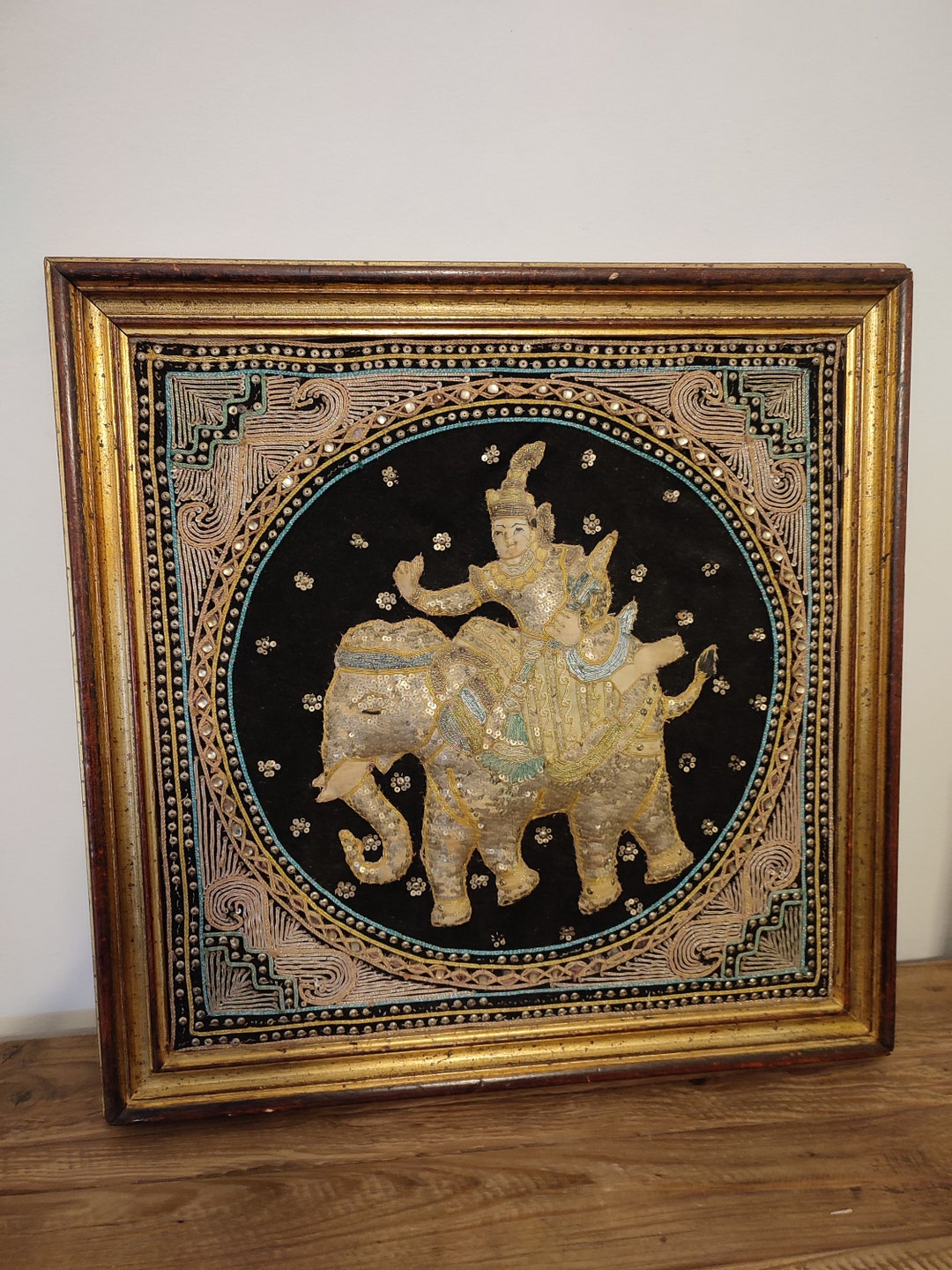 Burmese Kalaga Tapestry Burma Antique Frammed - Etsy
