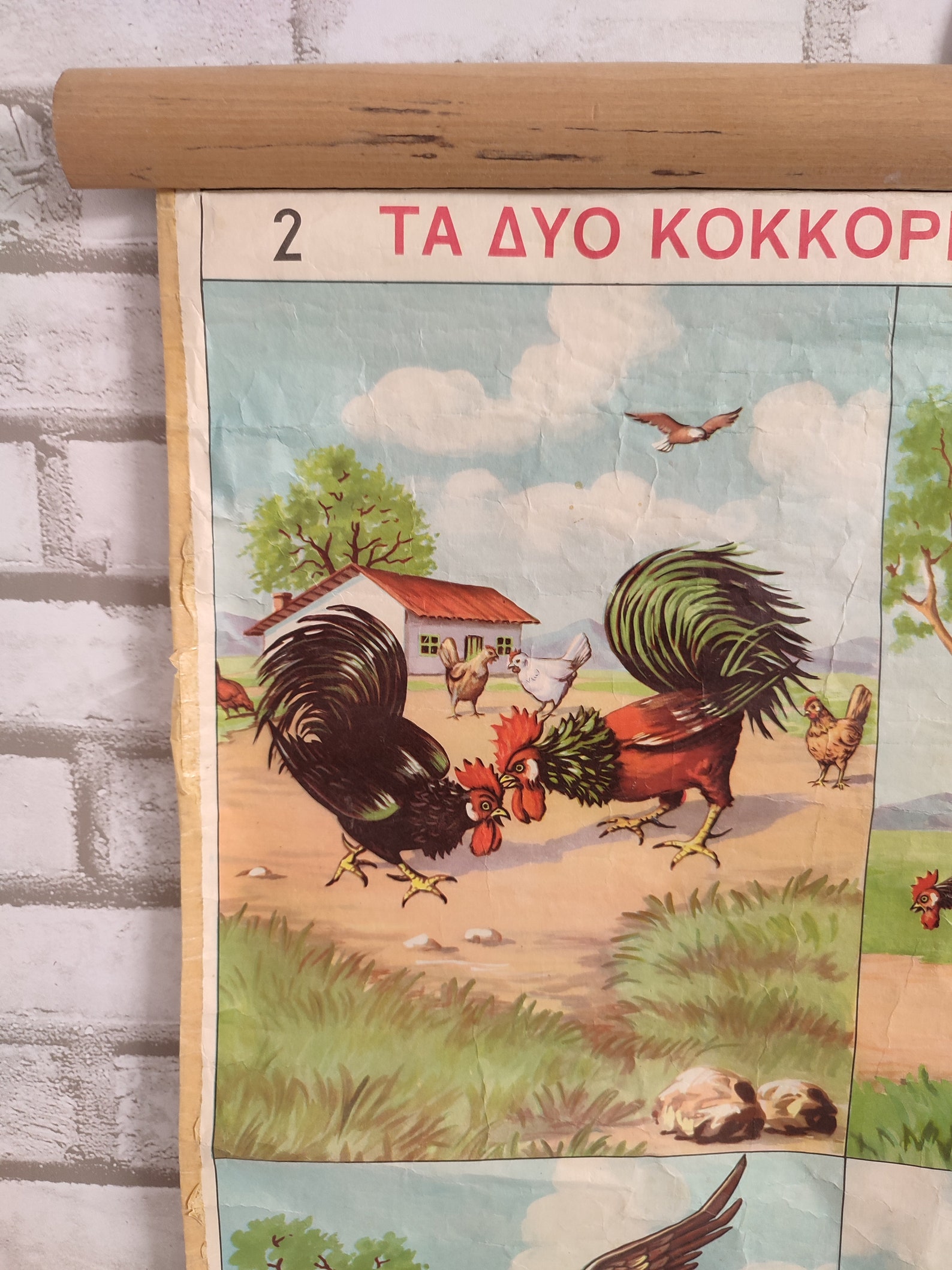 Τwo Roosters and the Eagle Aesop's Fables School - Etsy