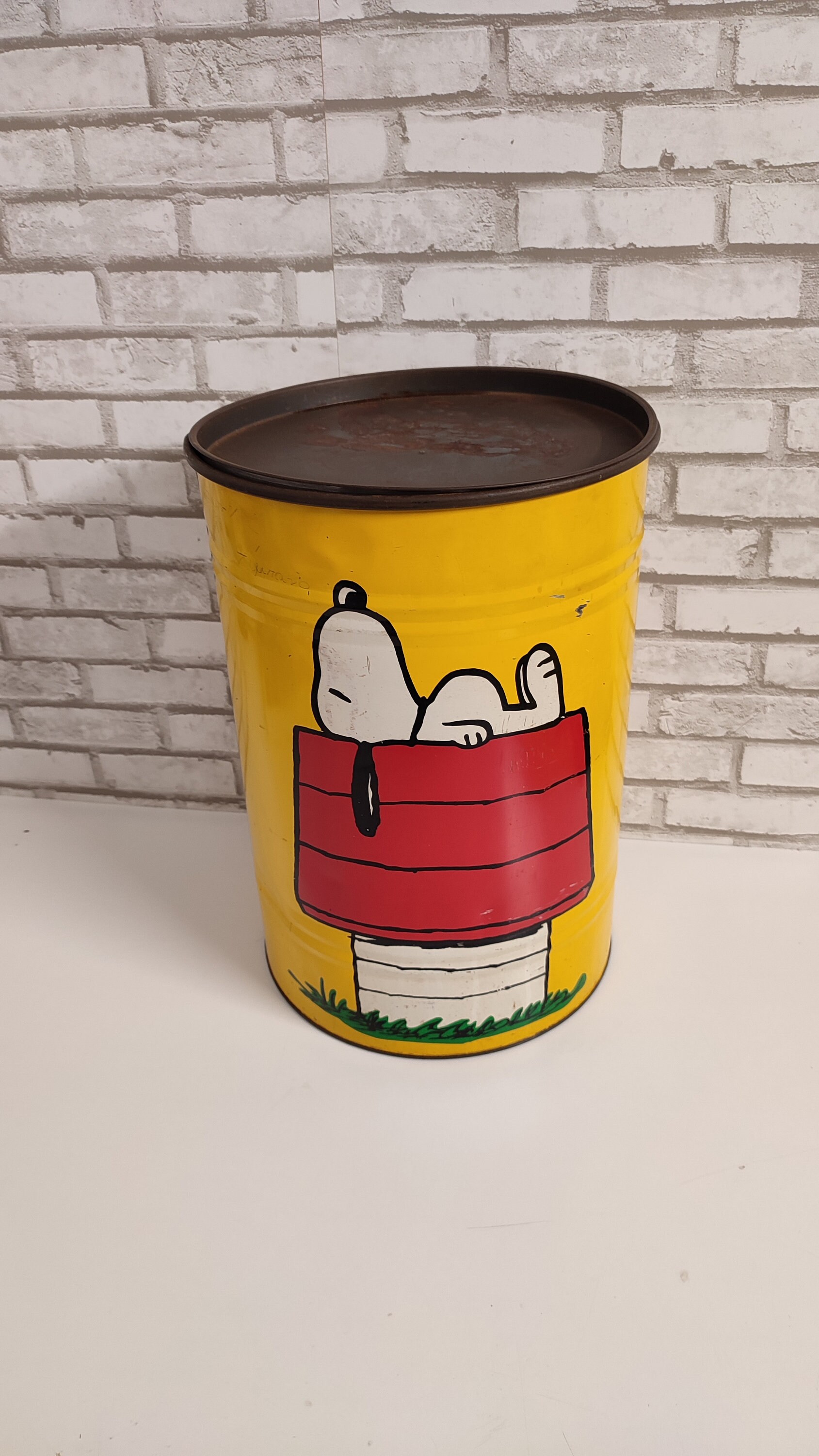 Vintage Snoopy Trash Can Toy Storage /table / Stool / Container - Etsy