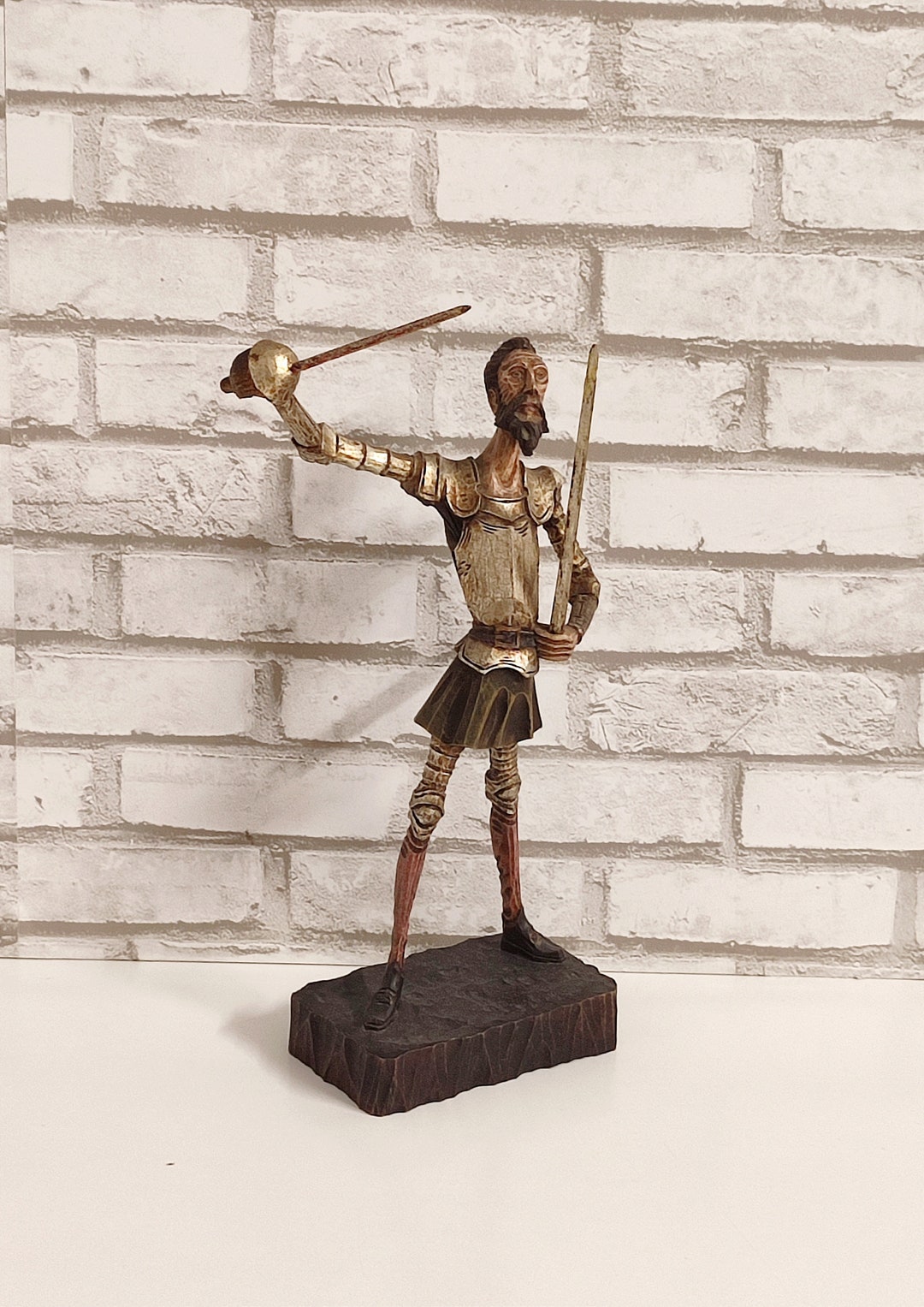 Vintage Ouro Artesania Wood Hand Carved Don Quixote Sculpture - Etsy