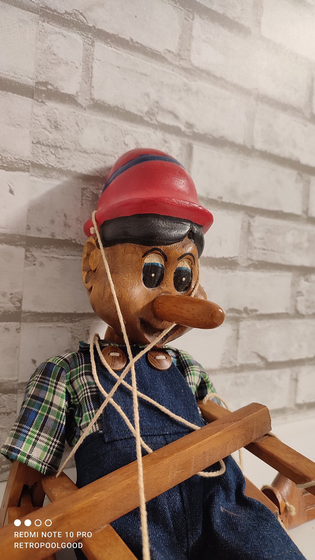 Pinocchio Marionette Puppet, Pinocchio Wooden Hand Curved String Puppet ...