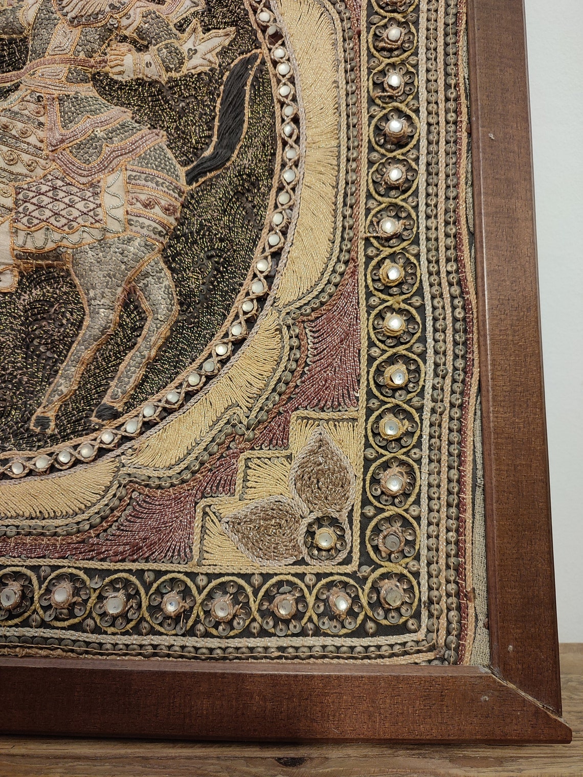 Burmese Kalaga Tapestry Burma Antique Frammed - Etsy