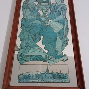 Benedictine Alphonse Mucha Mirror , Large Alphonse Mucha Mirror , Art ...
