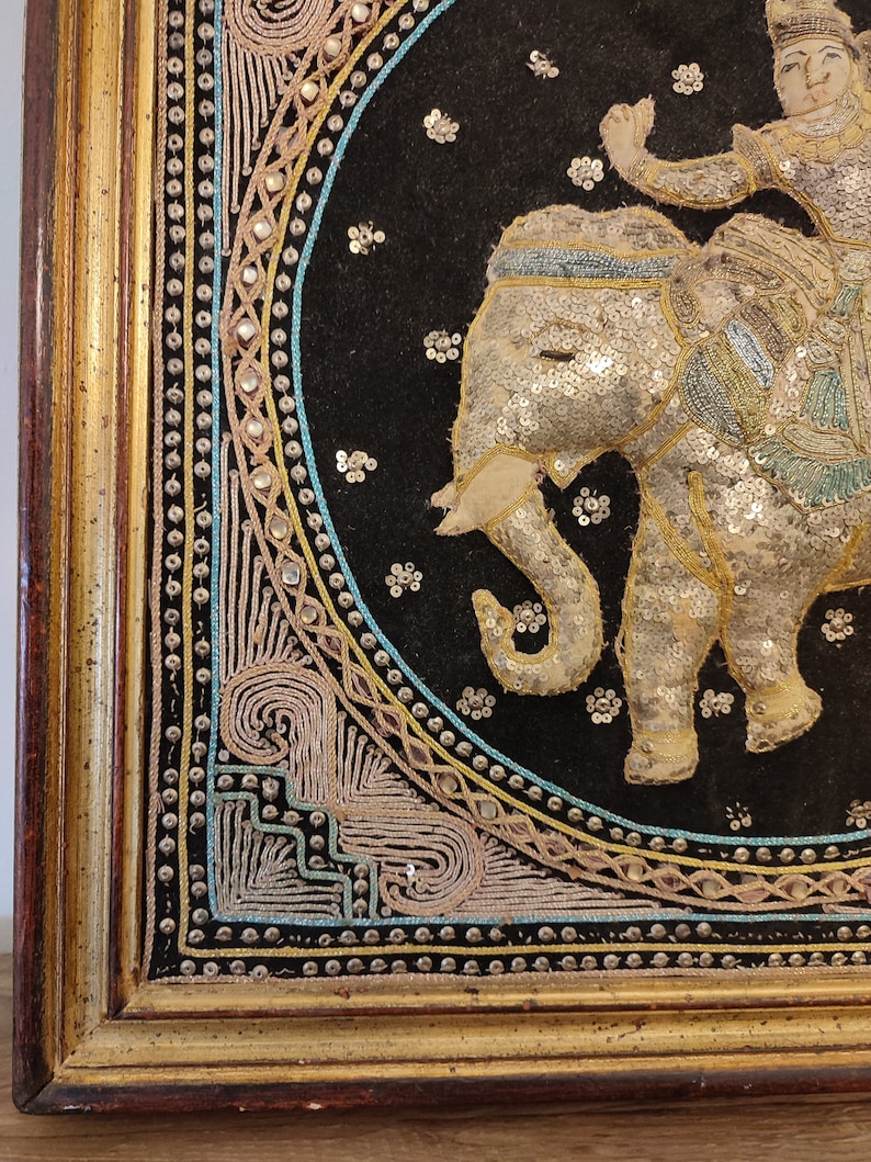 Burmese Kalaga Tapestry Burma Antique Frammed - Etsy