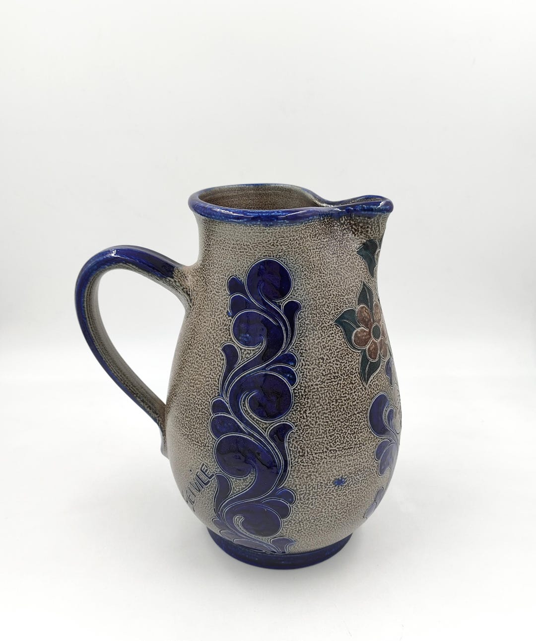 Vintage Stoneware German Pitcher, German Stoneware Jug, Vintage Salt ...