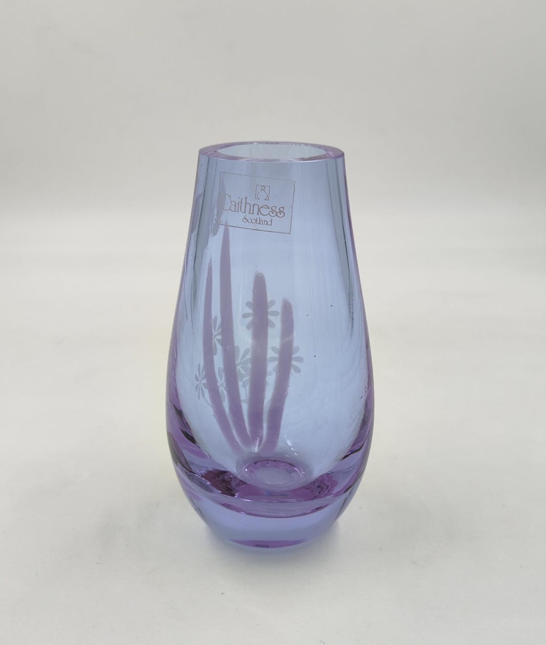 Vintage Caithness Glass Vase, Light Purple Vase, Caithness Scotland ...