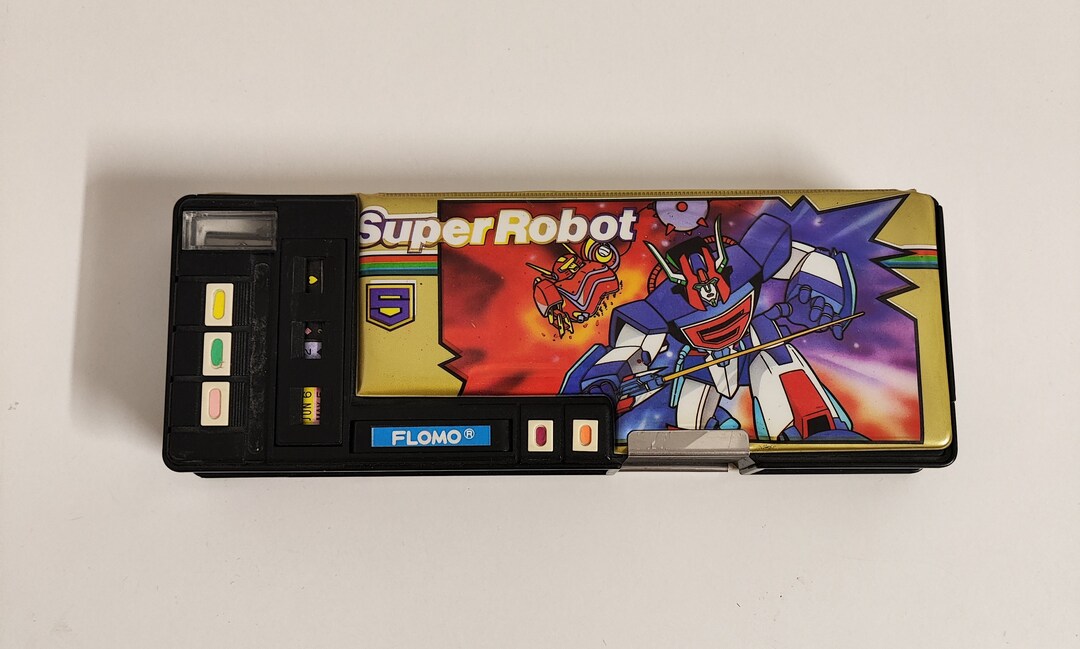 Vintage Stationery Robot Pencil Case With Buttons, Pencil Box With ...
