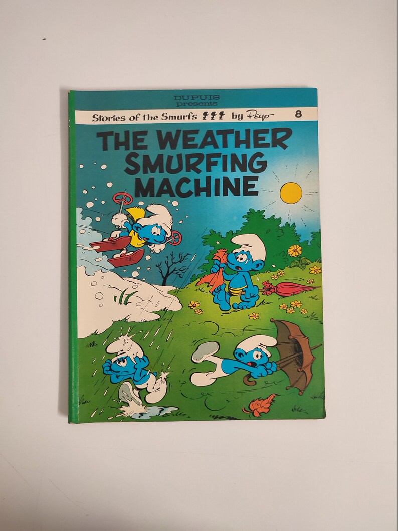 The Weather-smurfing Machine Peyo No.8 Vintage Picture Book in English ...