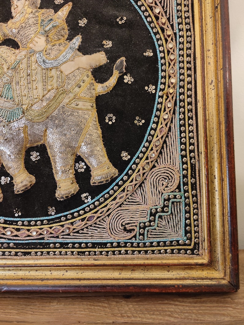 Burmese Kalaga Tapestry Burma Antique Frammed - Etsy