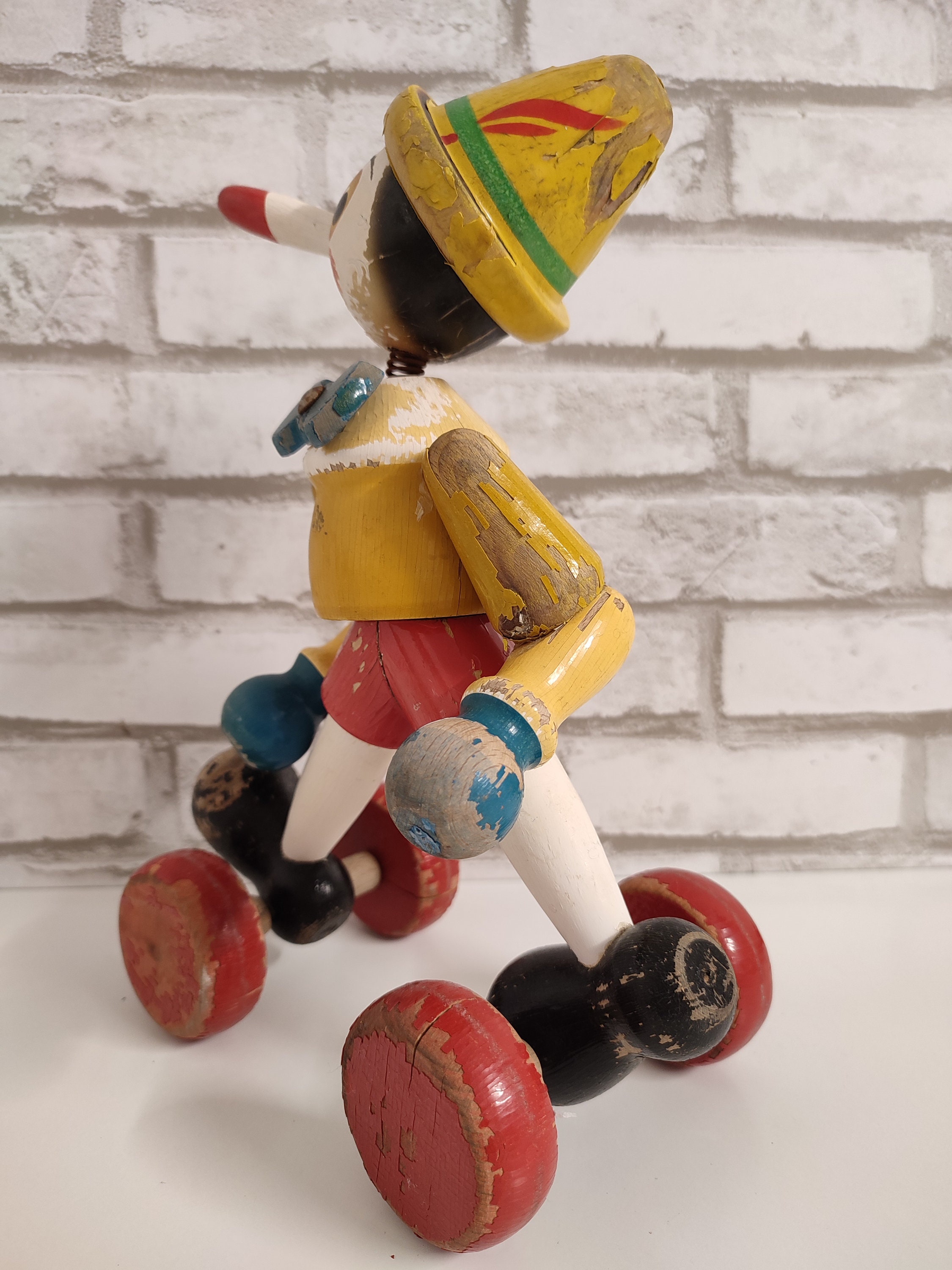 Pinocchio Wooden Toy Pinocchio Plull Toy Pinocchio Figure - Etsy