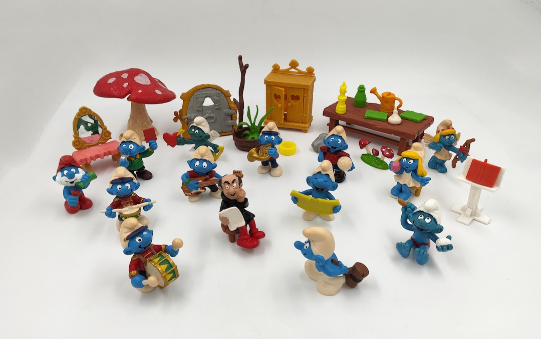 Vintage Smurfs Figurines Lot, Vintage Schleich Smurfs Figurines ...