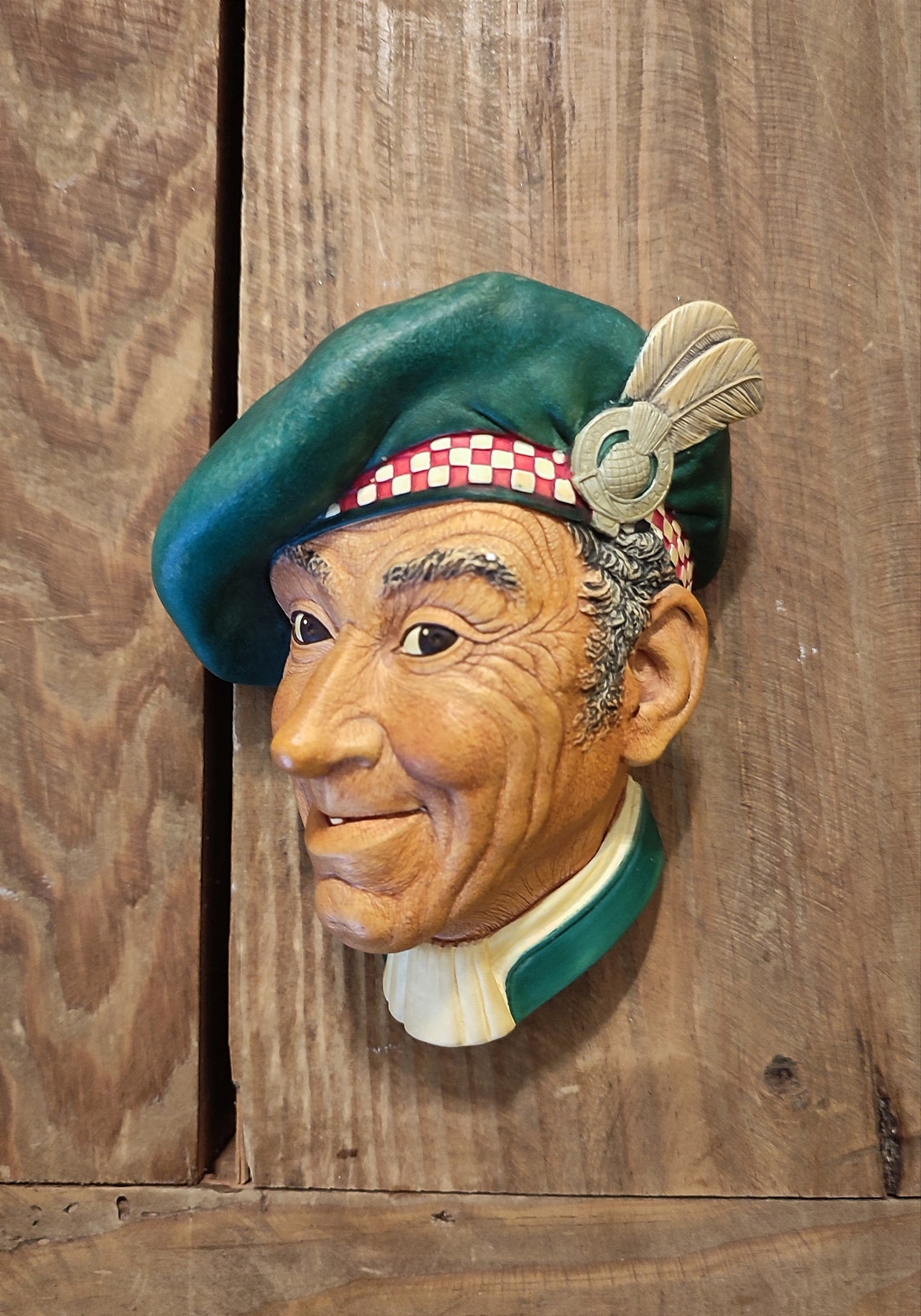 Bossons, England Chalkware Head Plague 1960s - Etsy