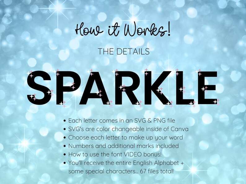 Sparkly Font, Alphabet Clipart, Glitter Letters, Sparkle SVG, Sparkle ...