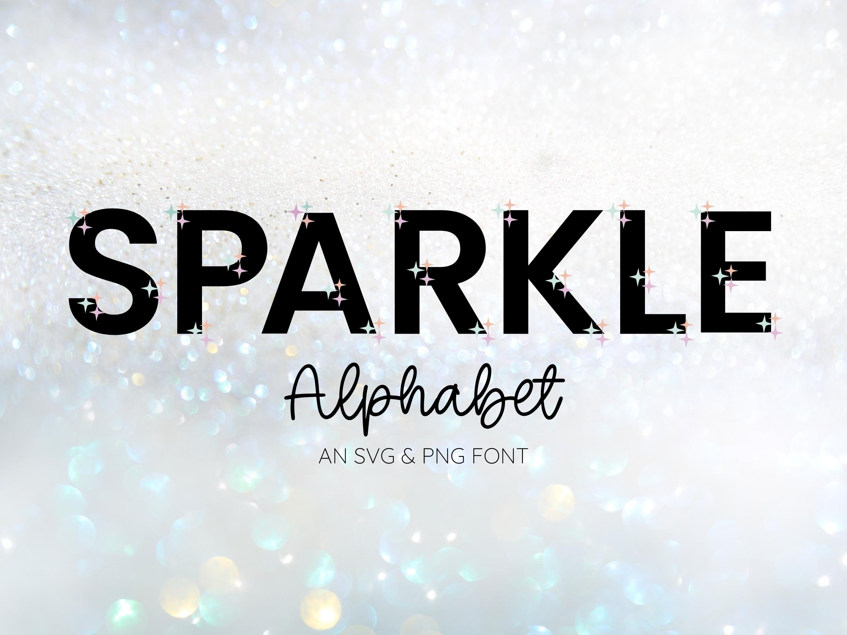 Sparkly Font, Alphabet Clipart, Glitter Letters, Sparkle SVG, Sparkle ...