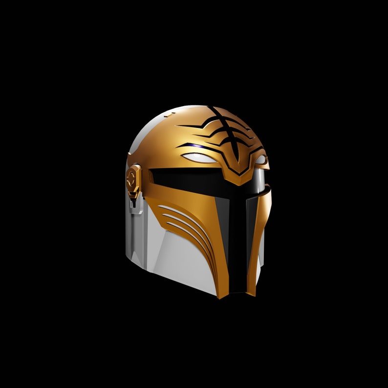 White Ranger Mandalorian Helmet STL File - Etsy