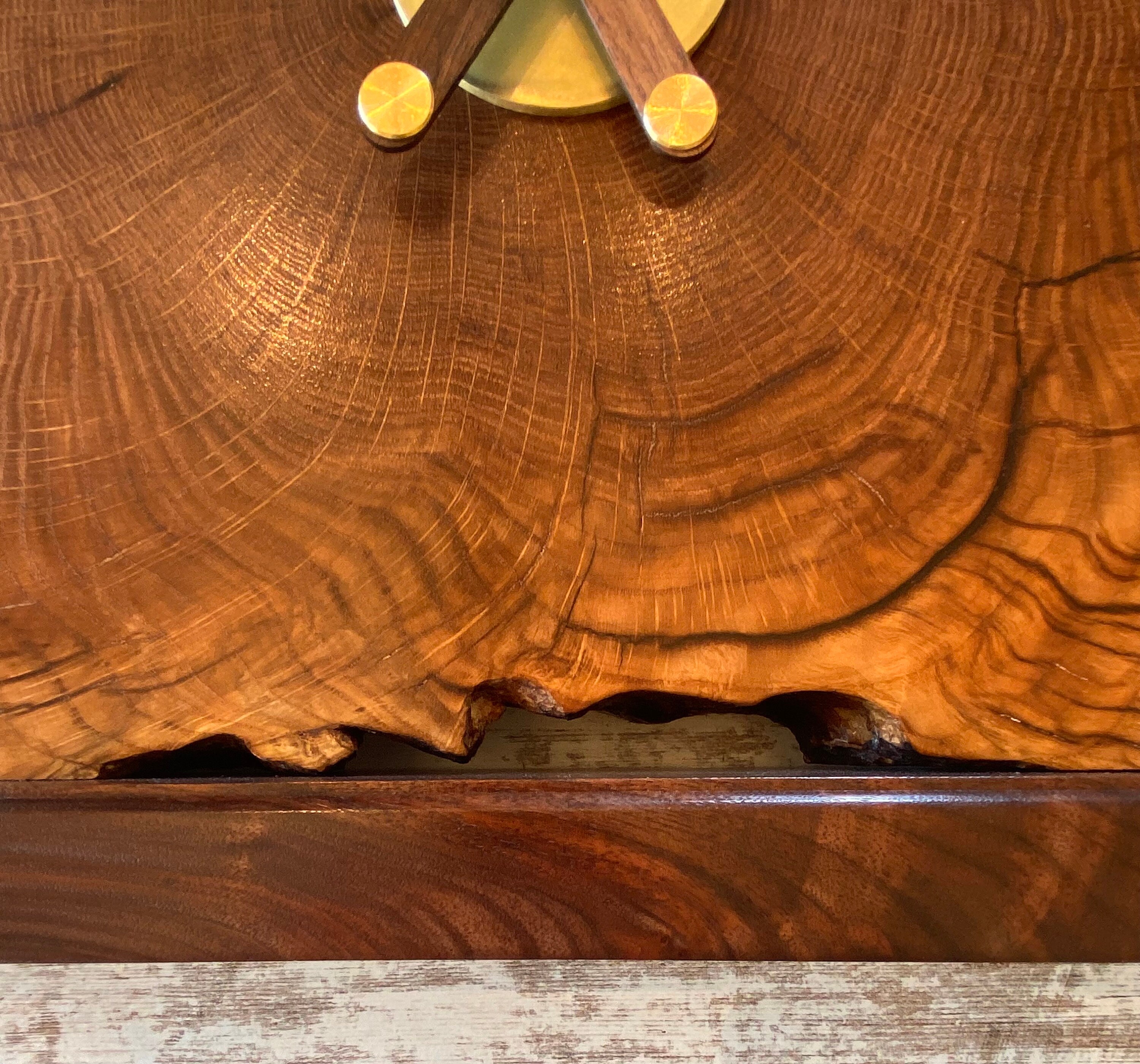 Elegant Large Live Edge Oak and Walnut Mantel Clock - Etsy