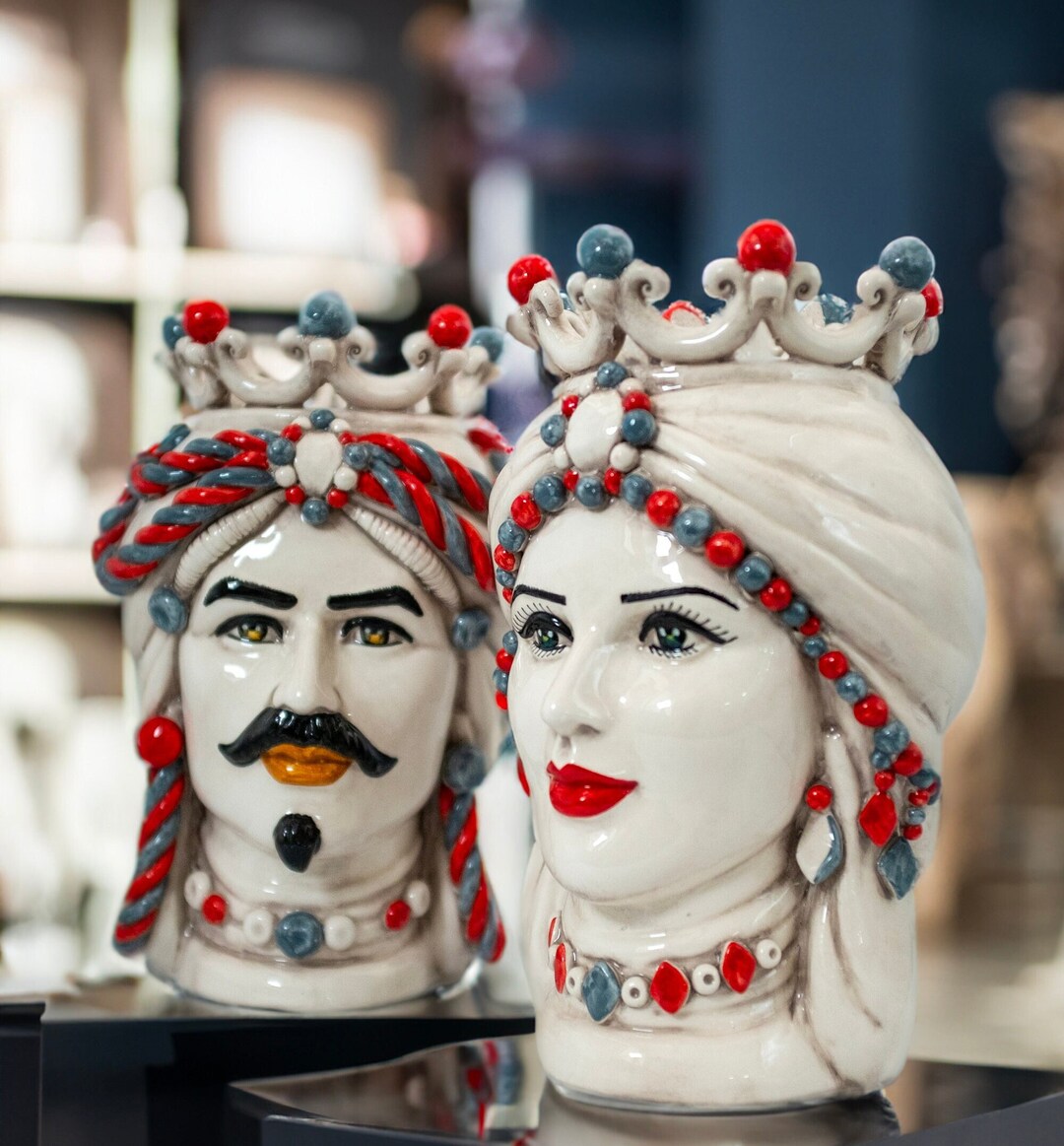 Sicilian Heads Vase - Moorish Head, Made in Italy Caltagirone Moorish ...