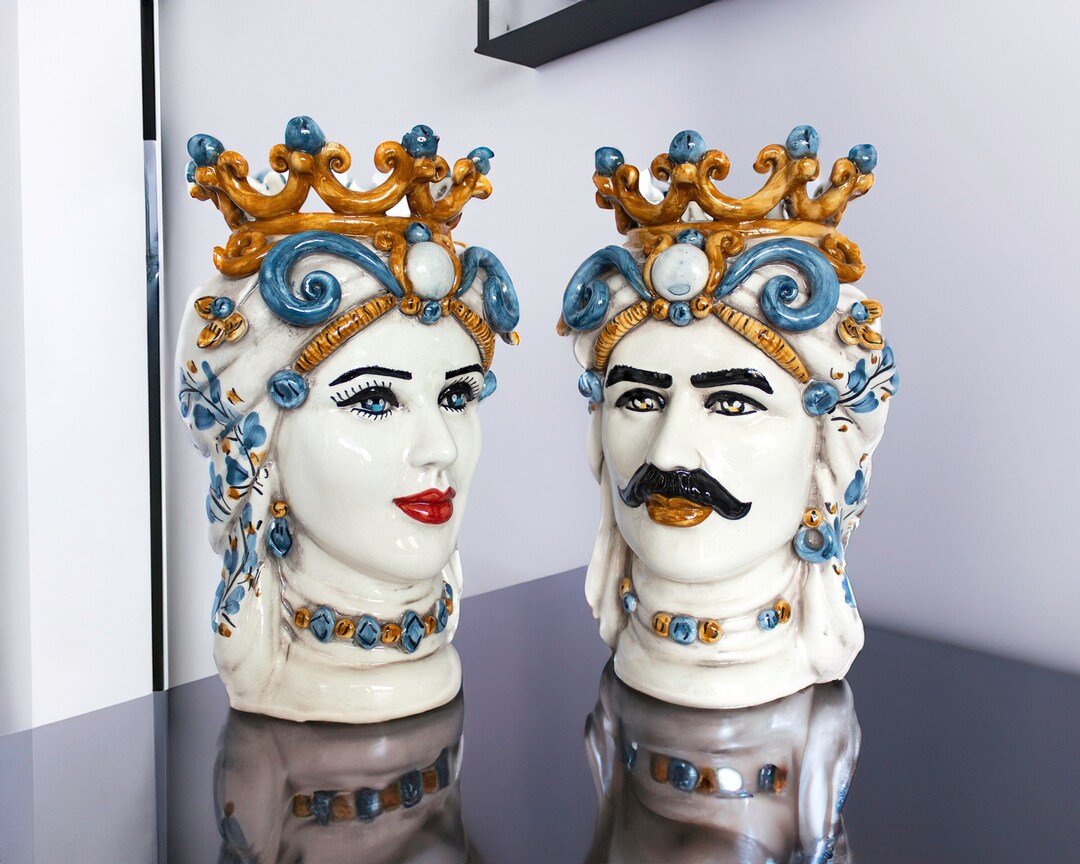 Sicilian Heads Vase - Moorish Head, Made in Italy Caltagirone Moorish ...