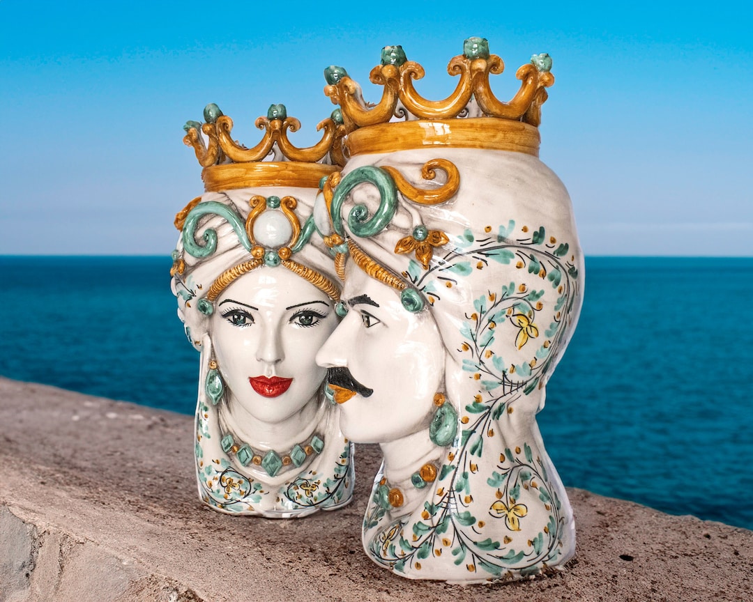 Sicilian Heads Vase - Moorish Head, Made in Italy Caltagirone Moorish ...