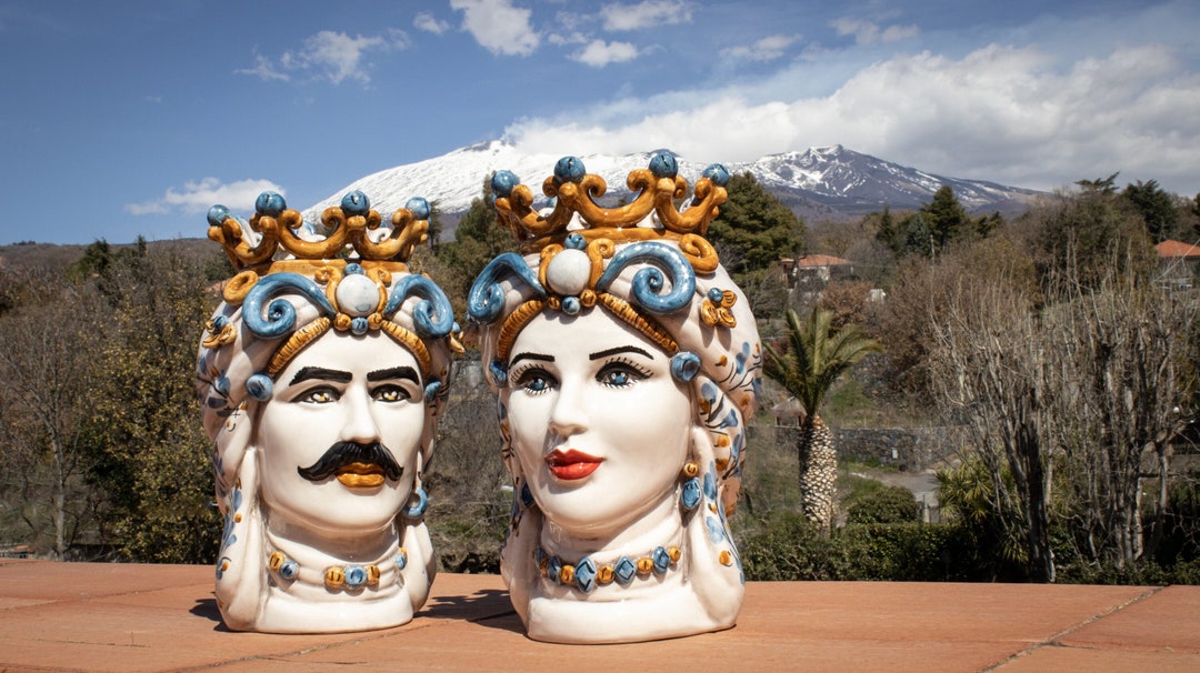 Sicilian Heads Vase - Moorish Head, Made in Italy Caltagirone Moorish ...