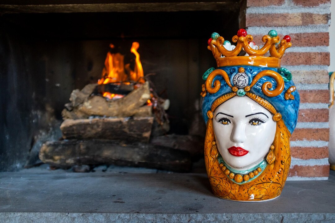 Sicilian Heads Vase - Moorish Head, Made in Italy Caltagirone Moorish ...
