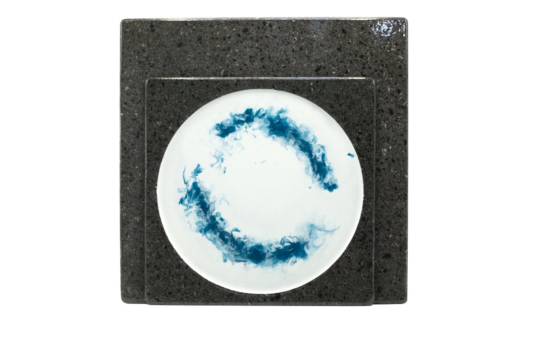 Hand-painted Lava Stone Dinner Plate and Underplate Set - Set of Plates ...