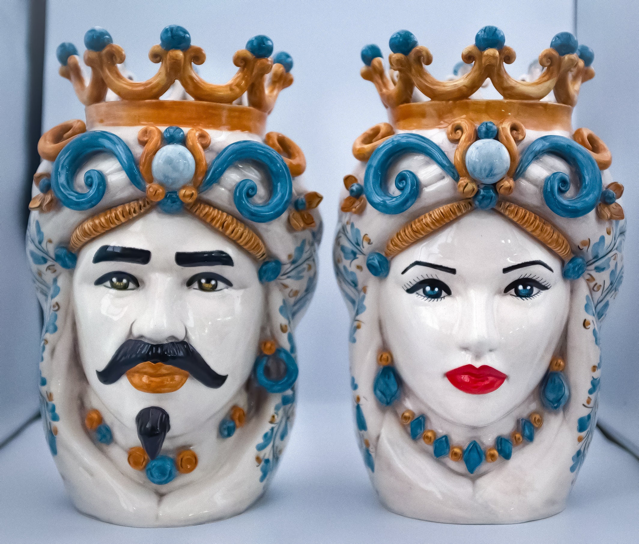 CUORELAVICO Sicilian Moor's Head From Caltagiron Hand Painted H 37 Cm ...