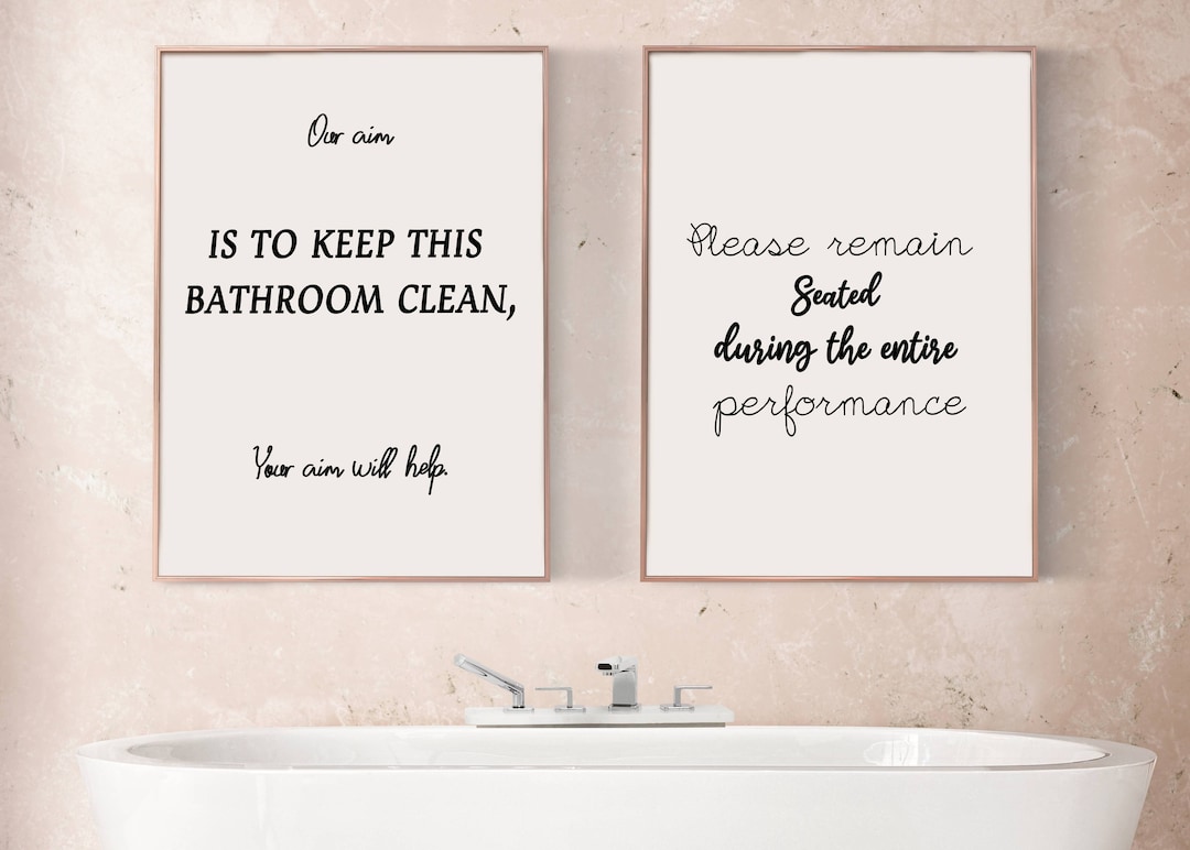 2 Funny Bathroom Posters: Add Humor to Your Restroom Quirky Designs and ...
