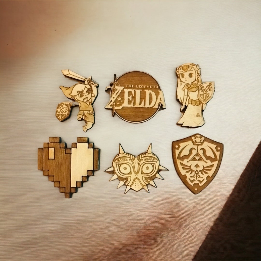 Set of the Legend of Zelda Wooden Pin Magnets Exclusive Brooch/magnet ...