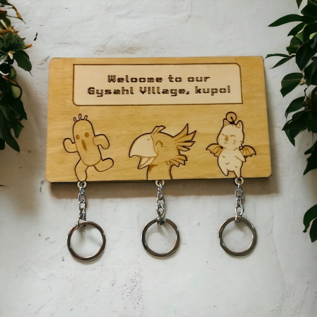 Premium Wooden Wall Mount Keychains Final Fantasy Home Decor Geek Gift ...