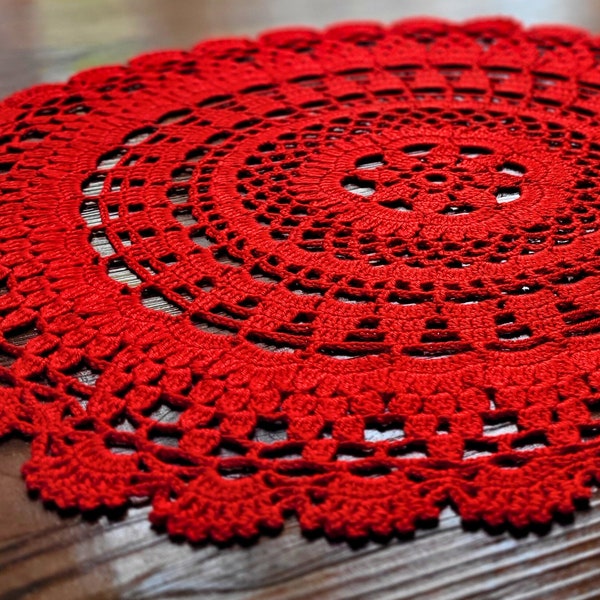 Red Doilies - Etsy
