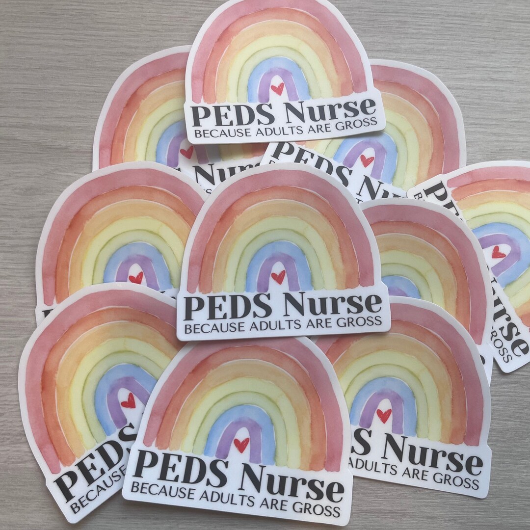 Funny Pediatric Nurse Stickers With Rainbow Water Bottle Sticker and ...