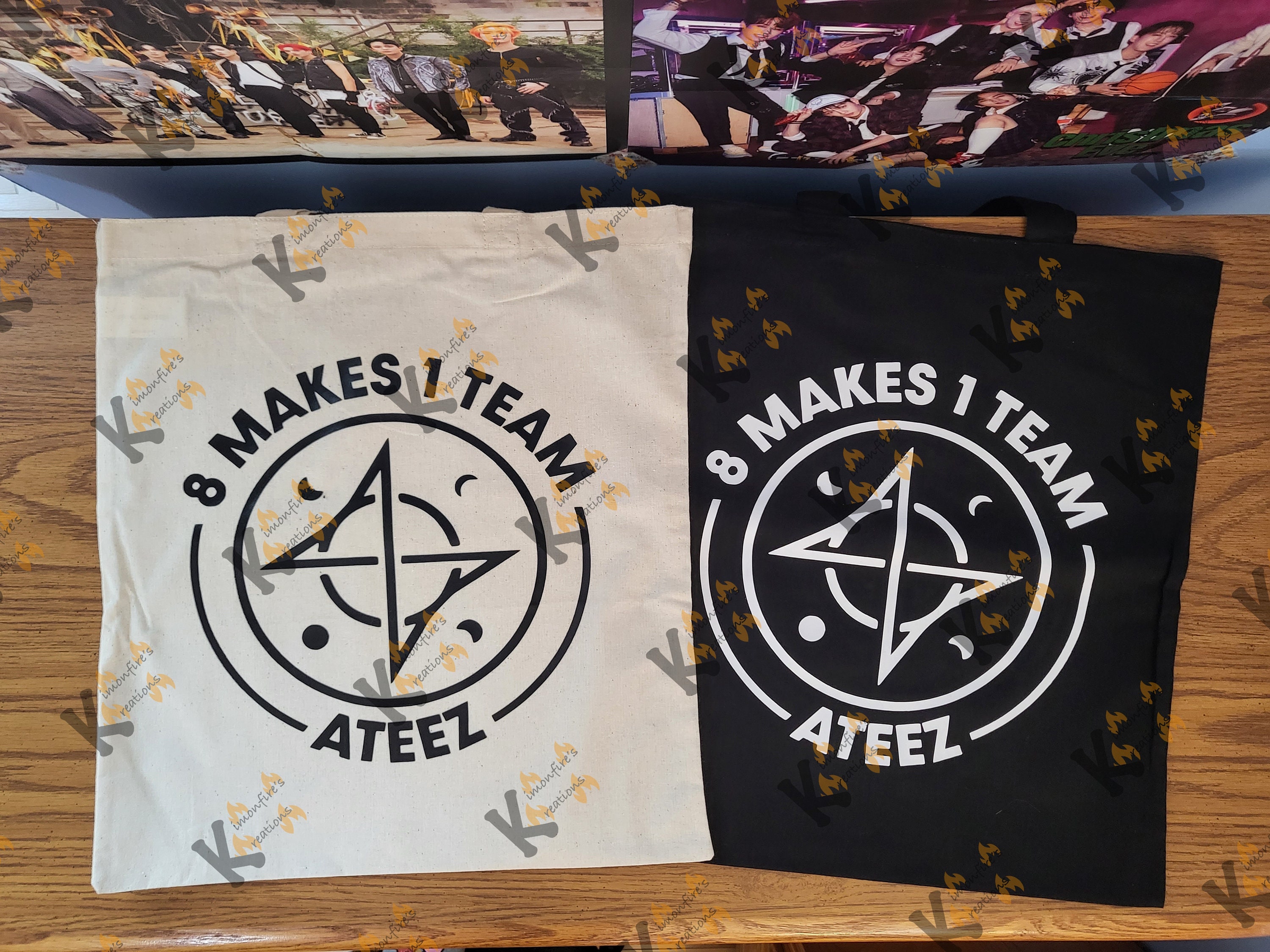 Ateez 8 Makes 1 Team Inspired Canvas Tote Bag Ateez Shopping Bag Subtle ...