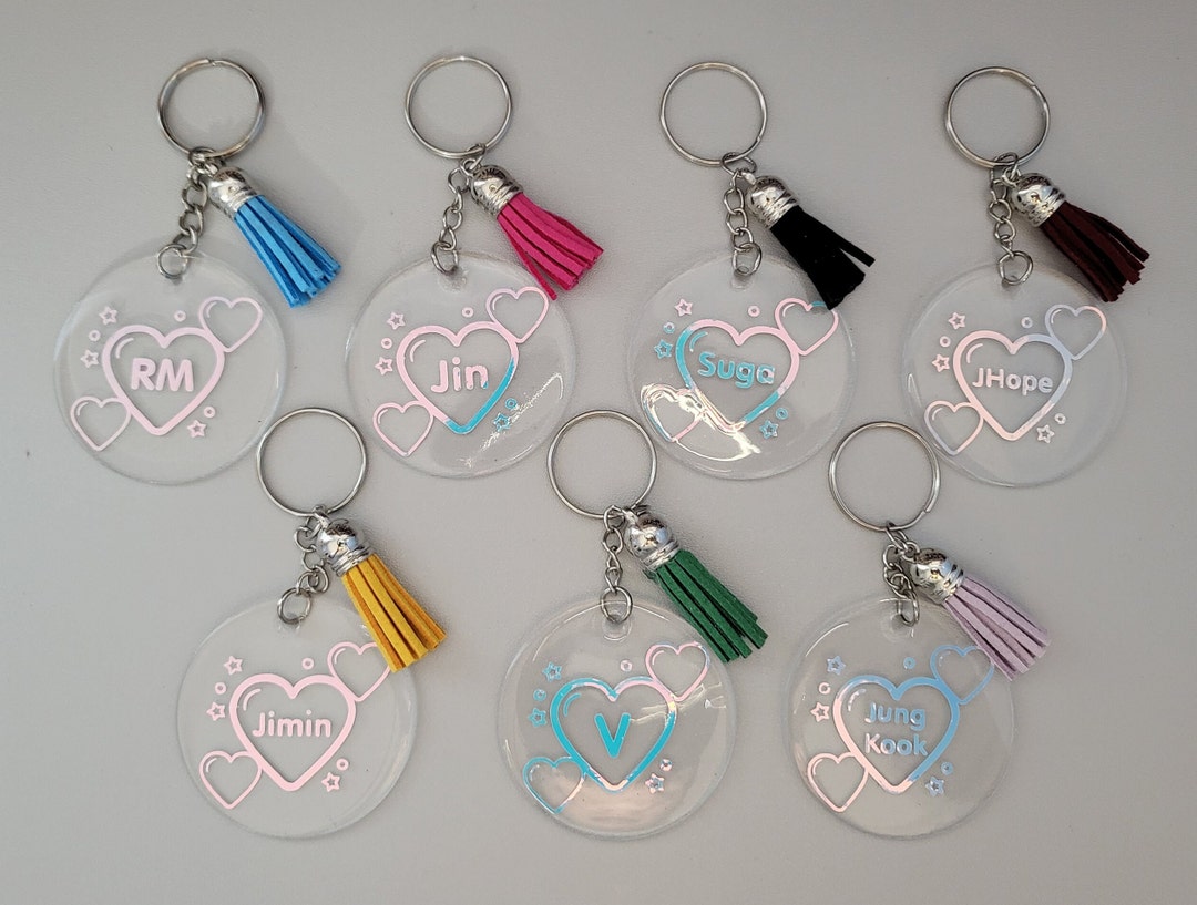 BTS Member Inspired Keychains | Member Keychain | Keychain by Kimonfires Kreations - Etsy