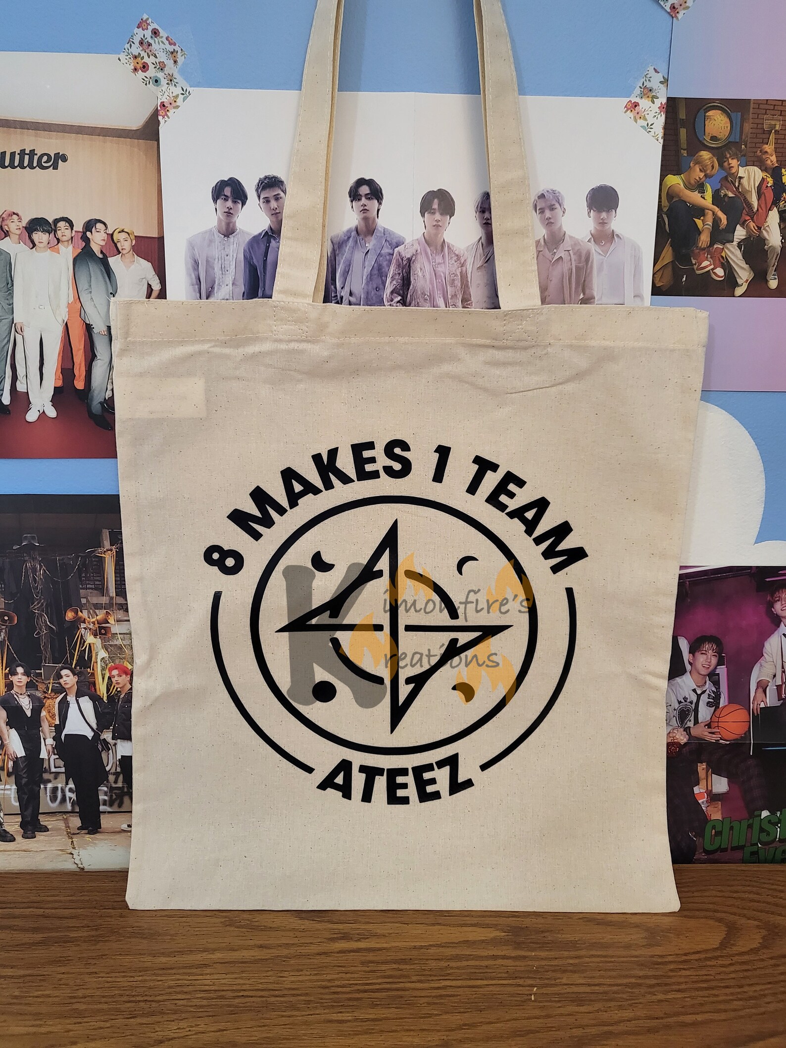 Ateez 8 Makes 1 Team Inspired Canvas Tote Bag Ateez Shopping Bag Subtle ...