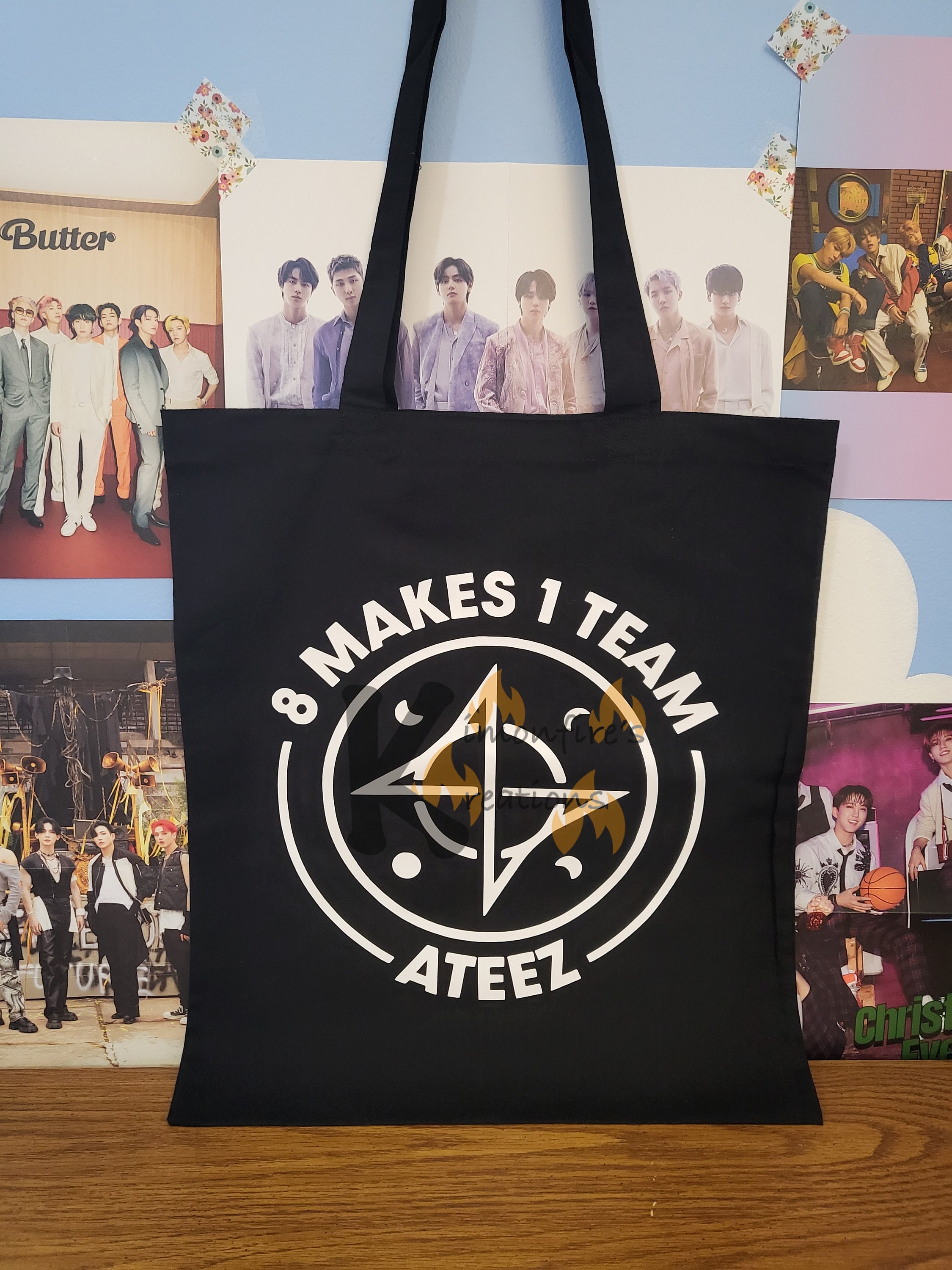 Ateez 8 Makes 1 Team Inspired Canvas Tote Bag Ateez Shopping Bag Subtle ...