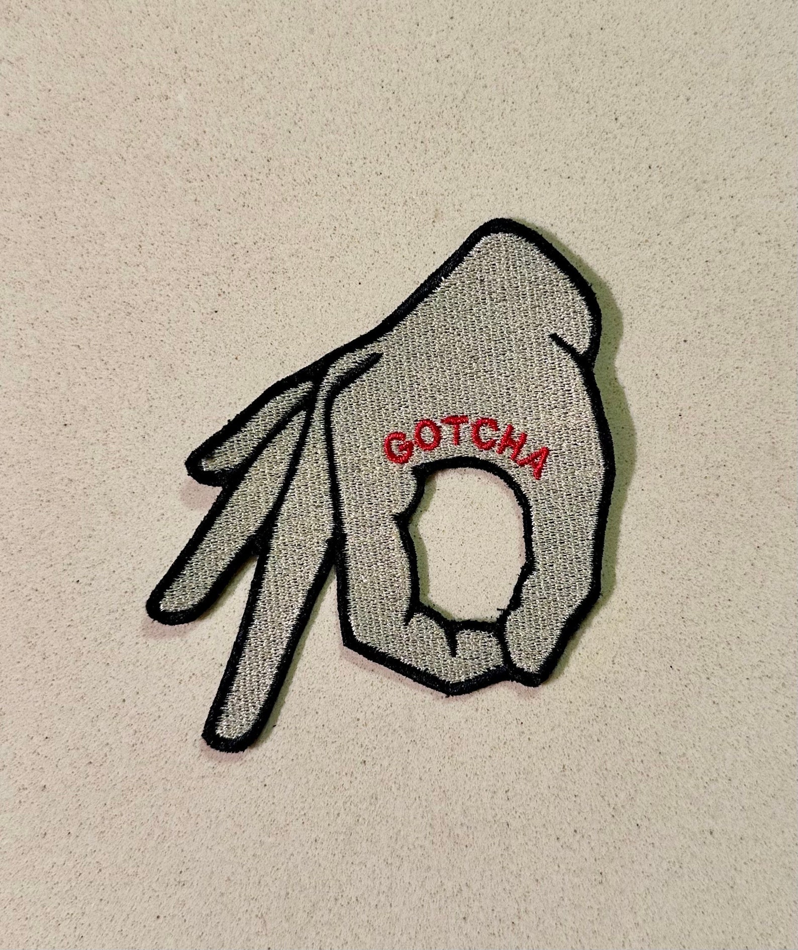 Patch for Ironing Gotcha Hand Sign | Fun Patches, Gotcha Patches ...