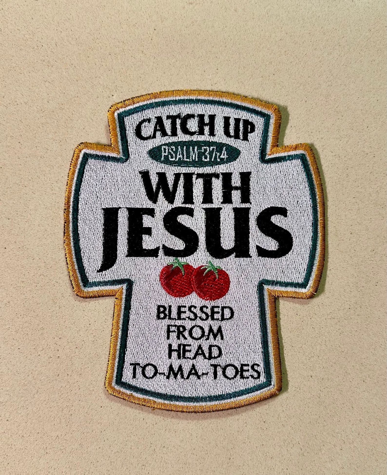 Patch for Ironing Catch up to Jesus Cross Quote | Cross Patches, Quote ...