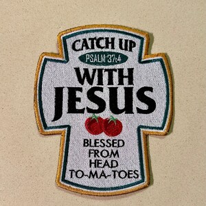 Patch for Ironing Catch up to Jesus Cross Quote | Cross Patches, Quote ...