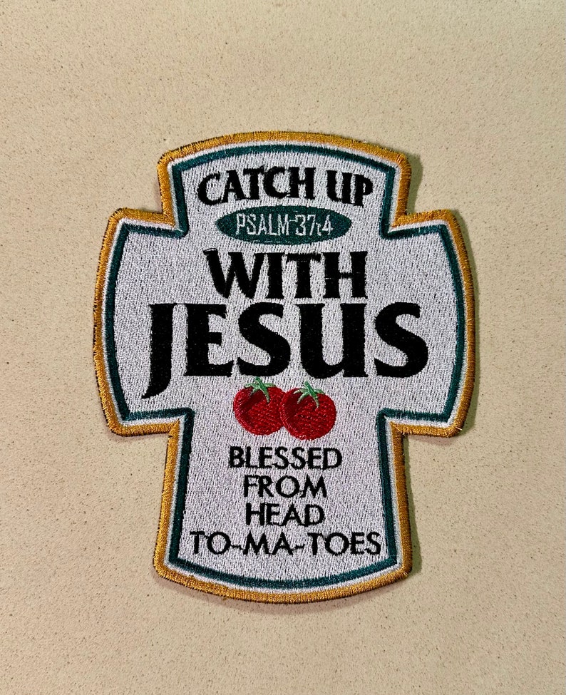 Patch for Ironing Catch up to Jesus Cross Quote | Cross Patches, Quote Patches, Biker Patches ...