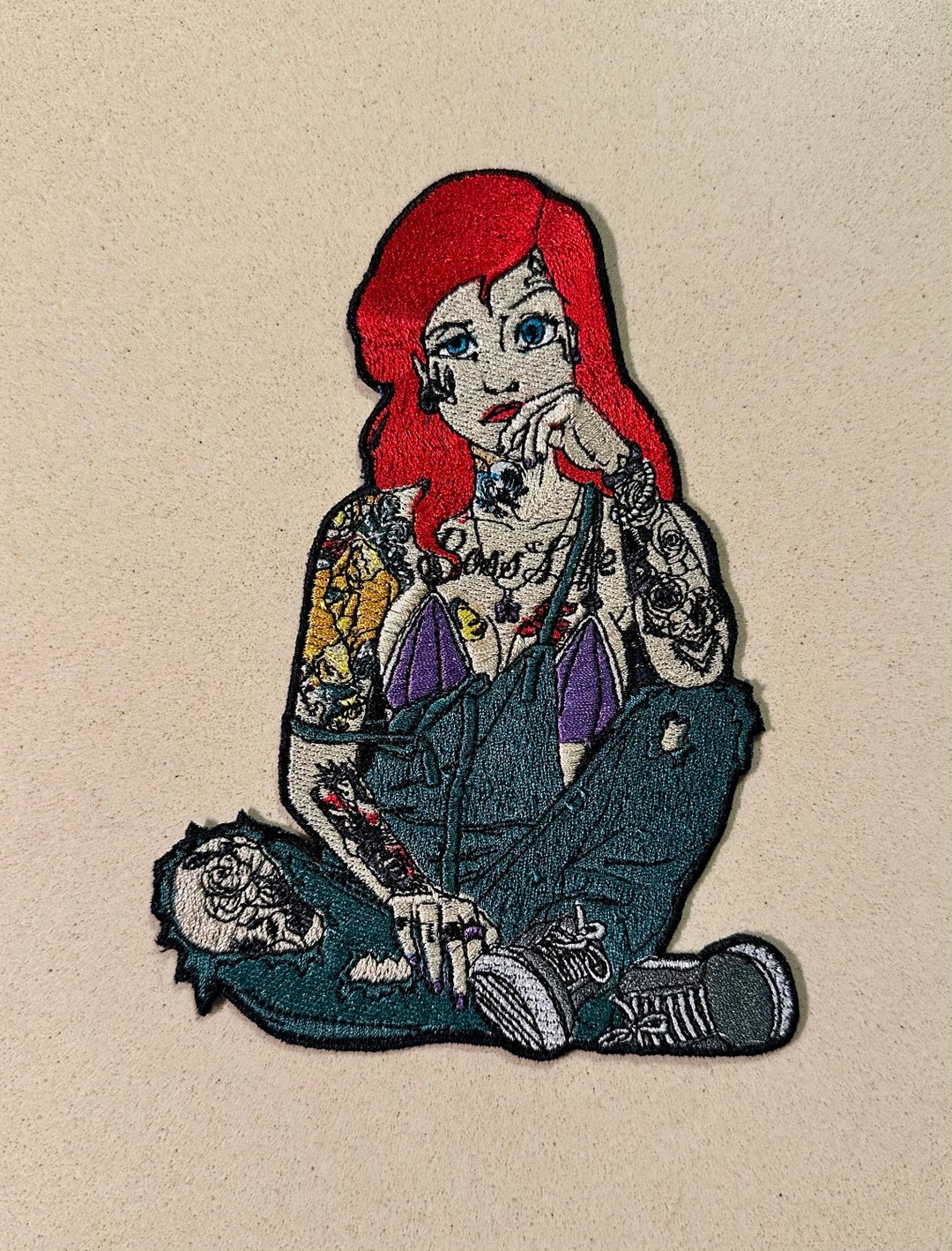 Patch for Ironing Tattooed Mermaid | Cartoon Patches, Mermaid Patches ...