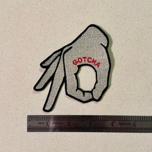 Patch for Ironing Gotcha Hand Sign | Fun Patches, Gotcha Patches ...