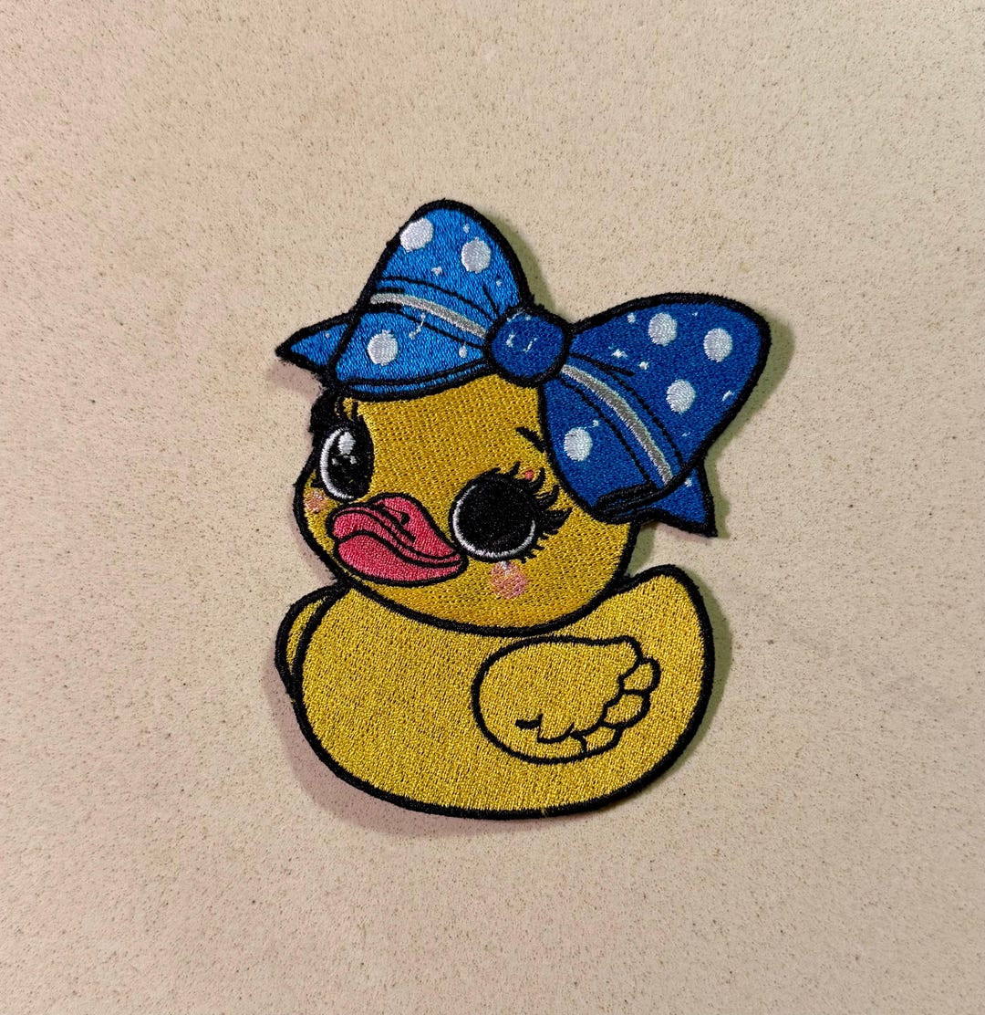 Patch for Ironing Cute Baby Chick With a Big Bow | Baby Chick Patches, Duck Patches, Baby Duck ...